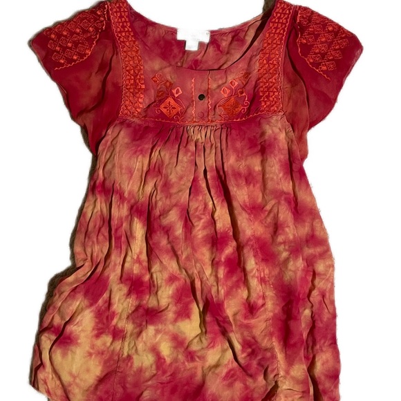 ONE WORLD | Tops | One World Red And Orange Shirt | Poshmark